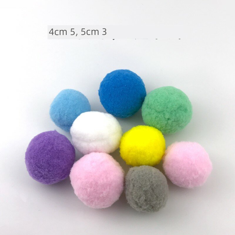 Мягкие шерстяные игрушки для кошек-чихающие шарики - 4+5 см, 8 штук, идеально для прорезывания зубов котят