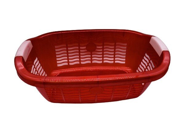 Корзина для белья / Универсальный сетчатый таз для ванной, 23л, 53x36x20см, красный