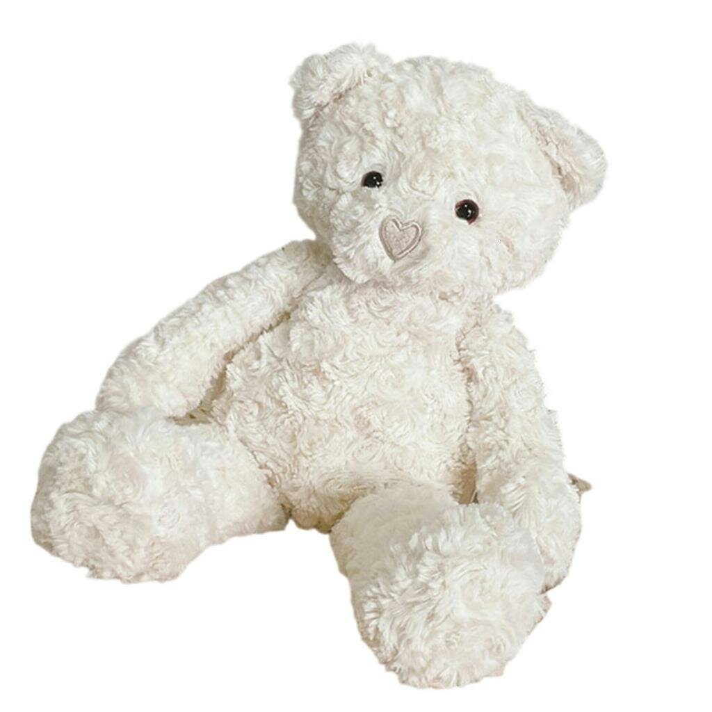 Плюшевый медведь с сердечком вместо носа, Белый