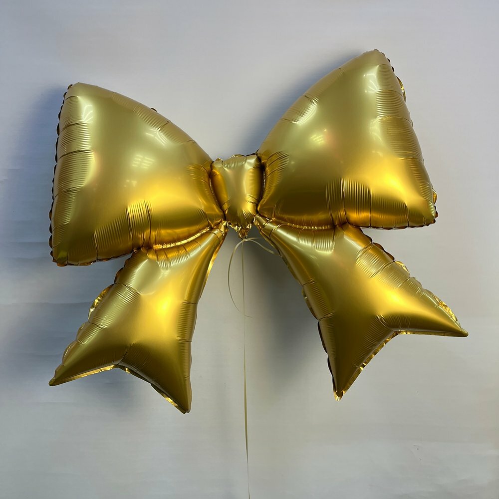 Фольгированная фигура с гелием - Бант, Золото, Сатин (99 см)
