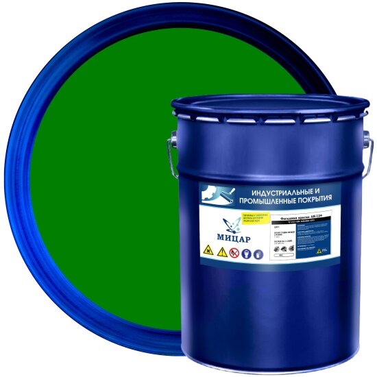 Фасадная краска Мицар ХВ-161, 20 кг, зеленая
