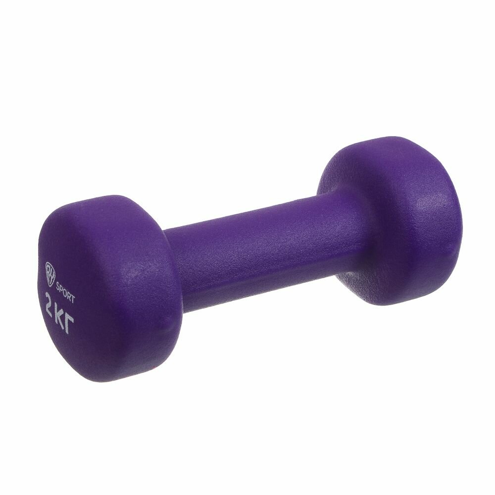 Гантели. Гантель неразборная с неопреновым покрытием 2кг. Одна штука.