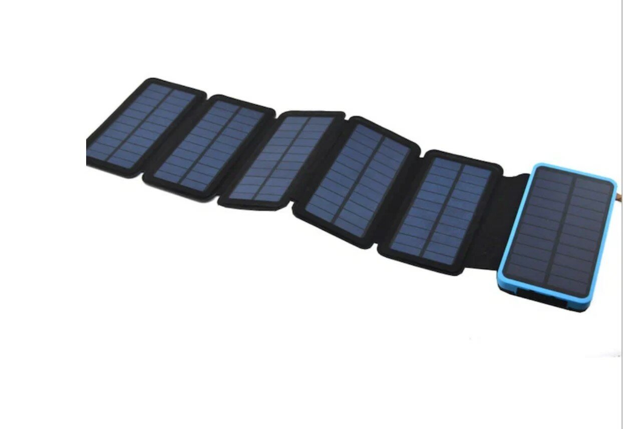 Внешнее портативное солнечное зарядное устройство аккумулятор Power Bank 20000 mAh с 6-ю солнечными батареями