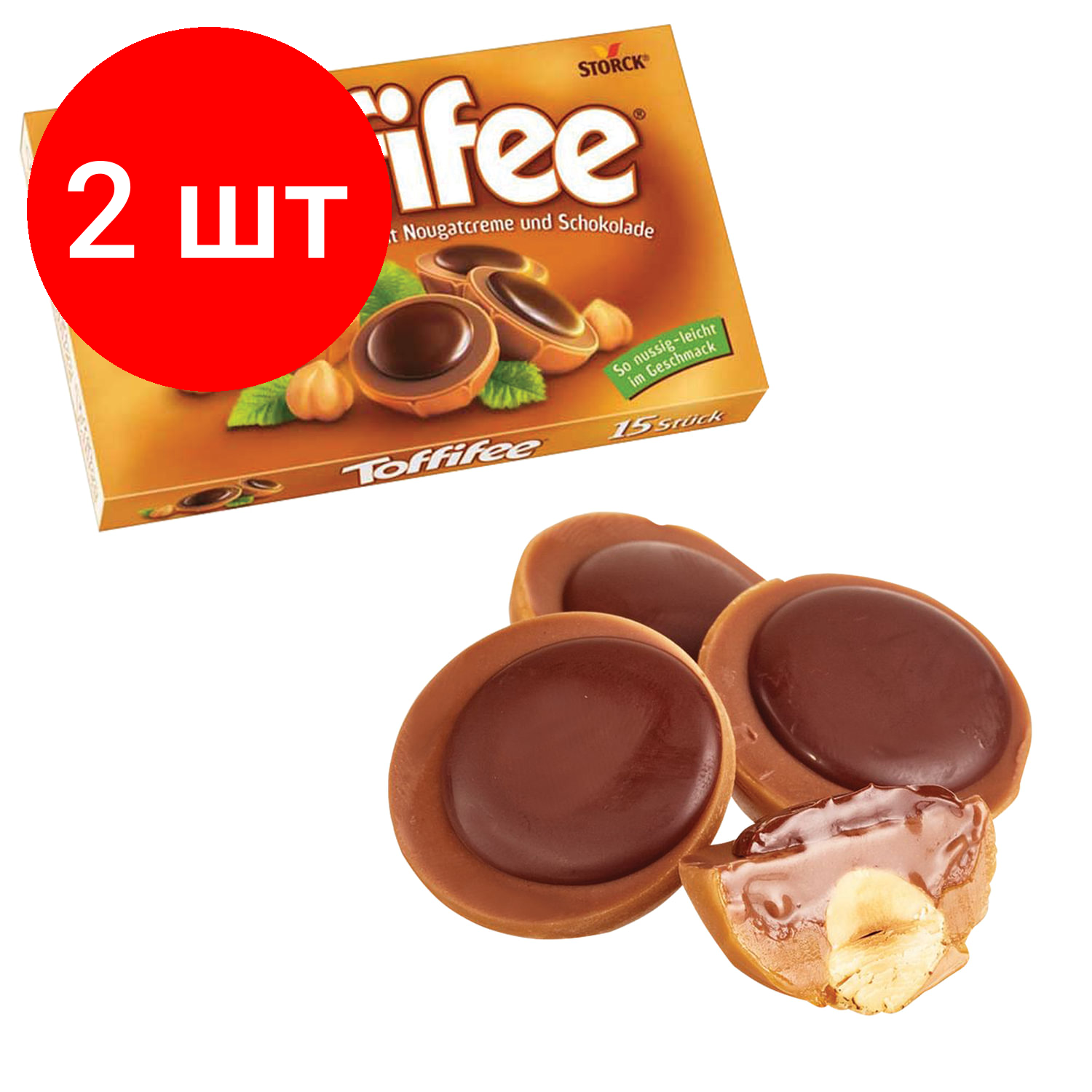 Комплект 2 шт, Конфеты шоколадные TOFFIFEE, 125 г, картонная коробка, 294903-48