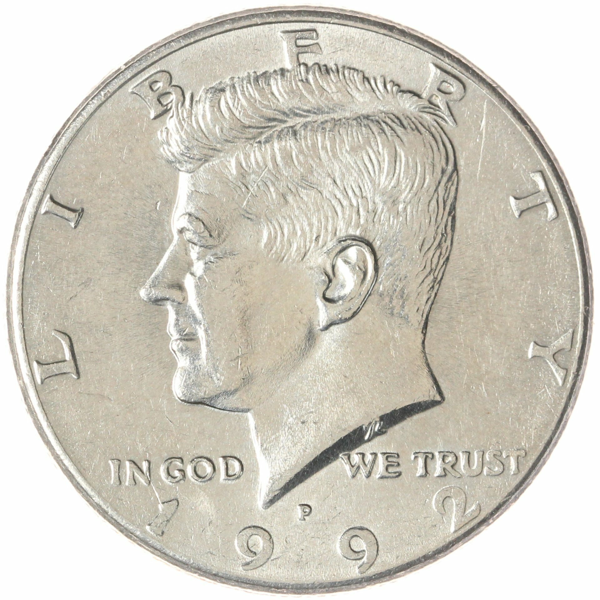 США 50 центов 1/2 доллара, half dollar 1992 P Kennedy Half Dollar Кеннеди знак монетного двора "P" - Филадельфия, Медь, в сохранности AU