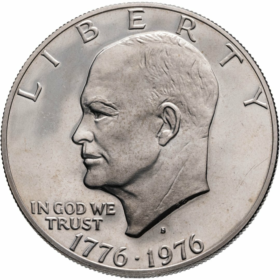 США 1 доллар dollar 1976 S 200 лет независимости США знак монетного двора "S" - Сан-Франциско Тип II, Медь, в сохранности AU