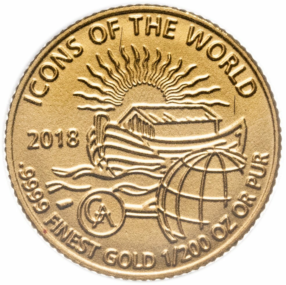 Руанда 10 франков 2018 Ноев ковчег, Золото, в сохранности UNC