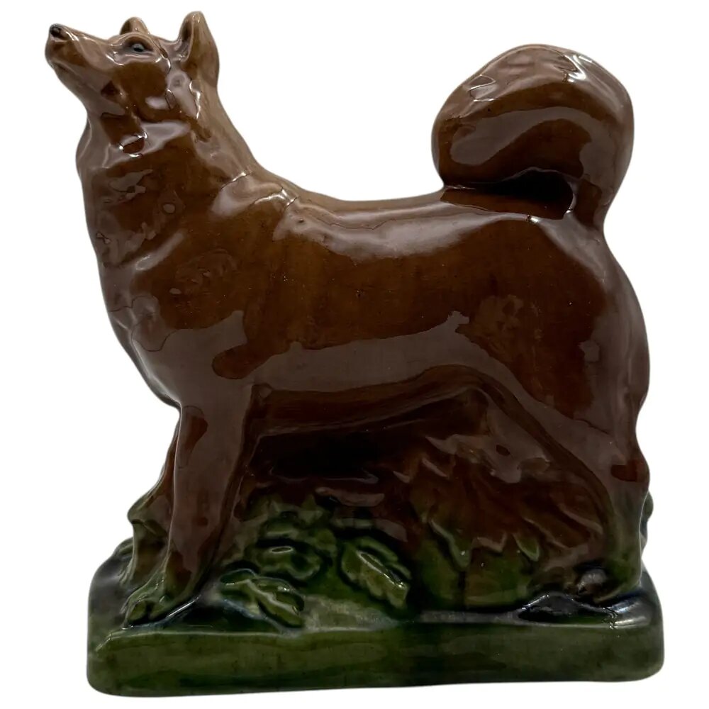 Статуэтка "Собака Лайка" (светлая), 1930-1940 г, Нижние Таволги, Невьянский завод худ. керамики, СССР