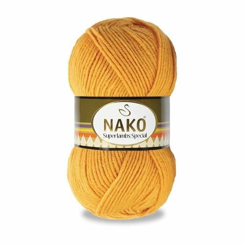 Пряжа Nako Superlambs special 1380 (5 мотков по 100г/200м) желтый