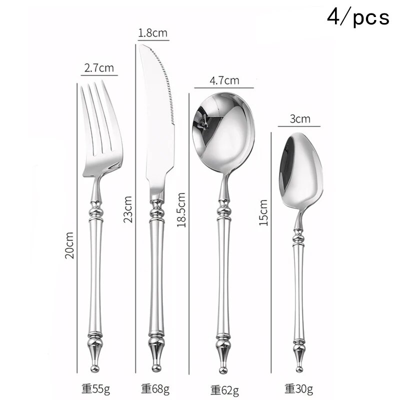 Романтический набор столовых приборов из нержавеющей стали, 4pcs 2