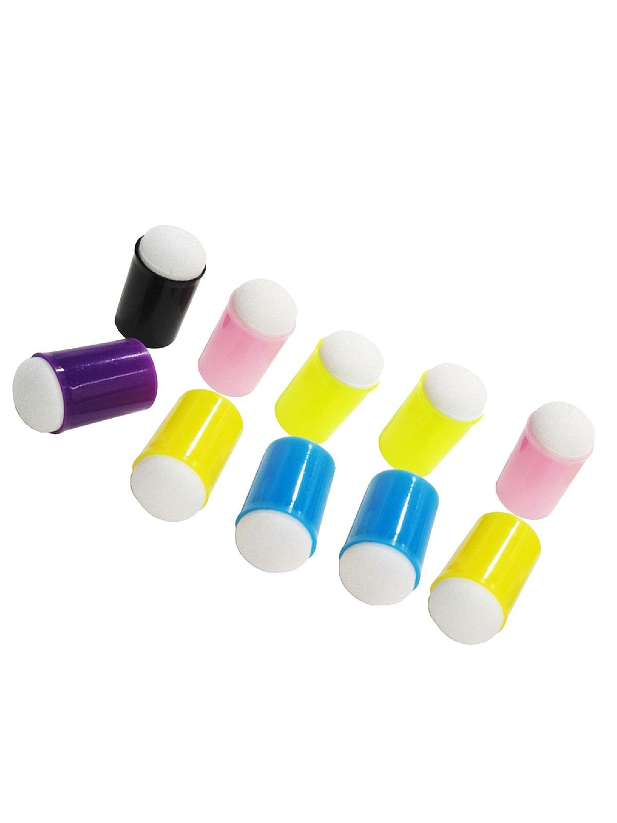 10ШТ Красочная губка для рисования пальцами, моющийся инструмент для рисования малышей