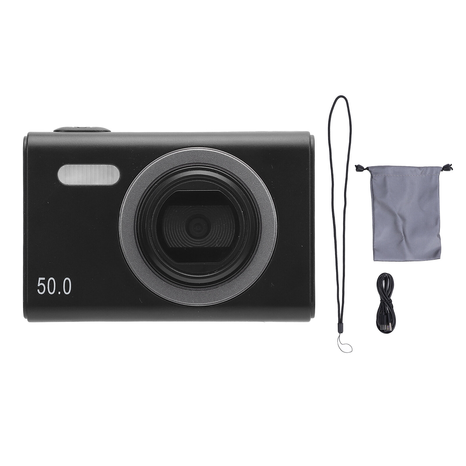 Карманная цифровая цифровая камера передняя часть задней 48 -мегапиксы Photo HD видеозапись CCD -камера 2,2 дюйма TFT -экрана для домашнего путешествия Используйте черные