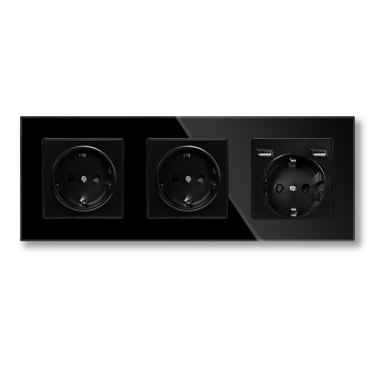 Настенная розетка R Series 86 типа европейского стандарта с USB и Type-C, стеклянная панель, скрытая круглая коробка для установки