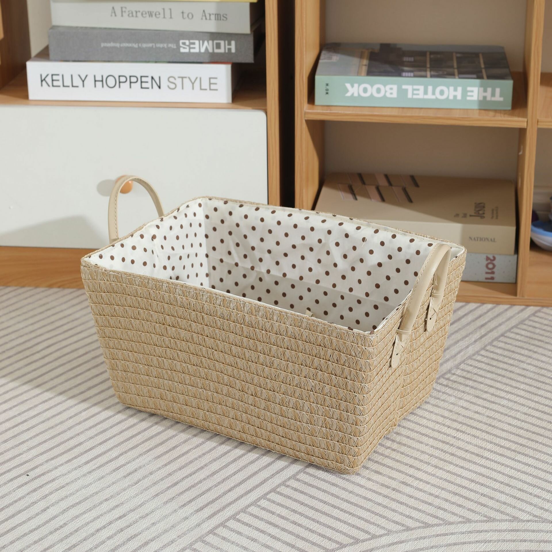 Скандинавская корзина для хранения стола Цветная труса шампанского 36*26*16 [Доска плотности] (подкладка)