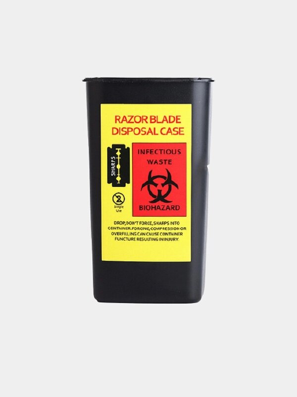 Контейнер с крышкой для утилизации игл, картриджей, 1 литр, черный