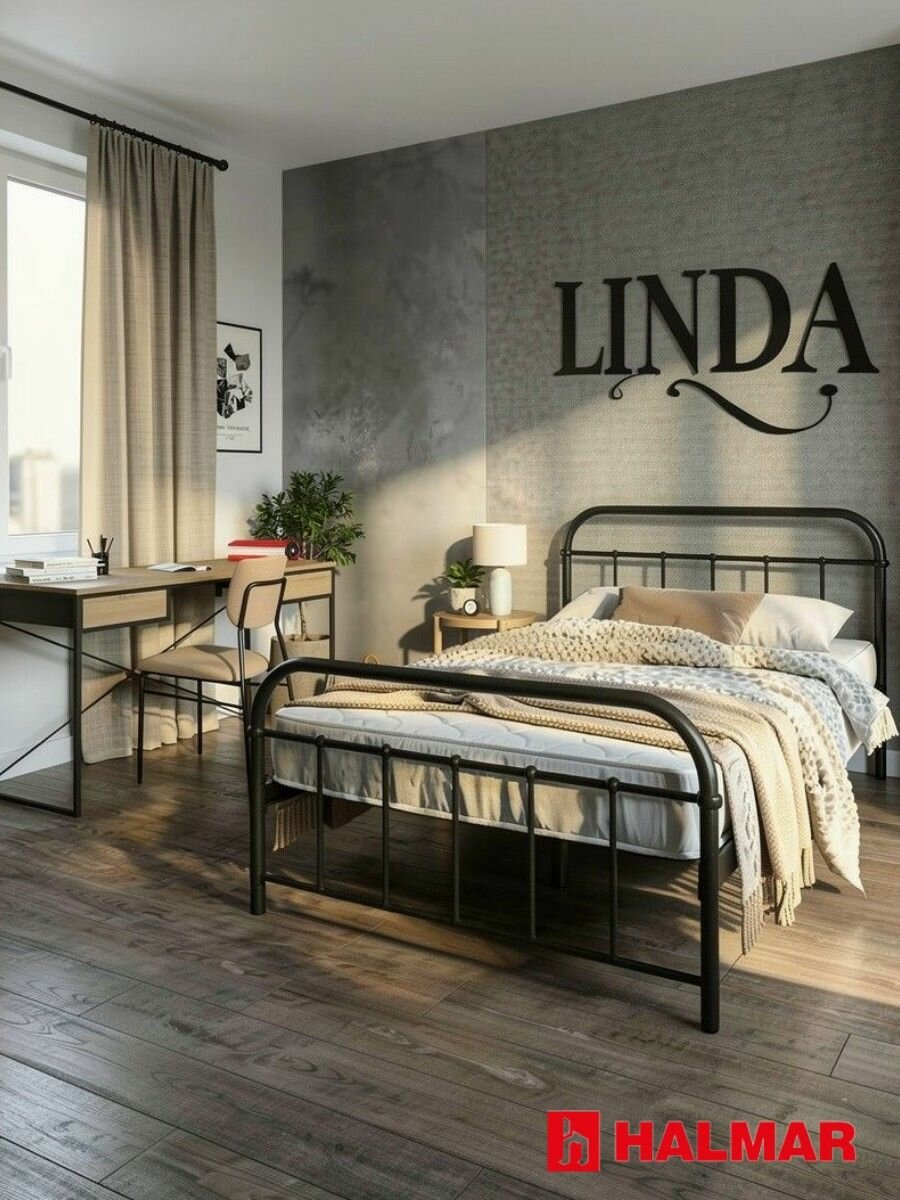 Кровать HALMAR LINDA 120 черная