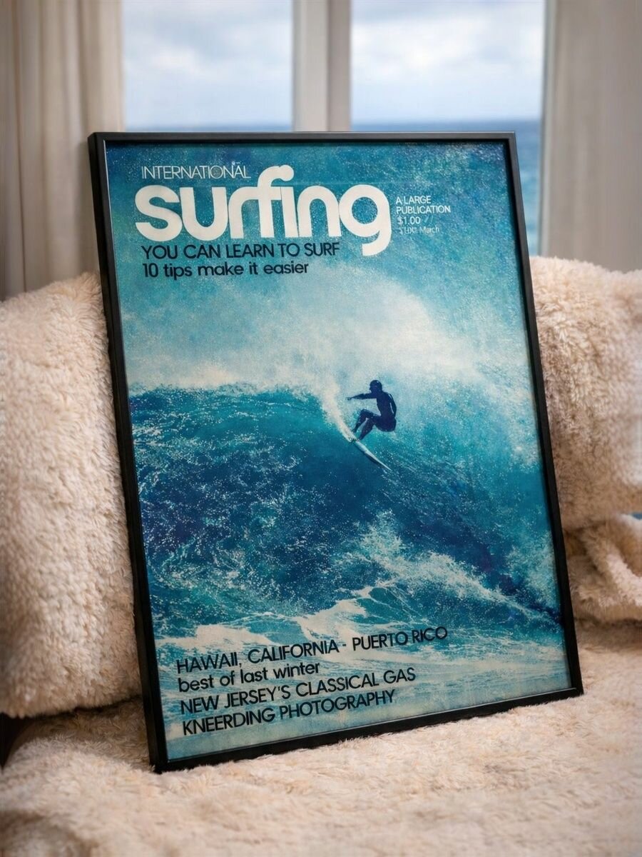 Постер серфинг / Современный арт-плакат / Минималистская интерьерная печать / постер с доской / Плакат для декора комнаты