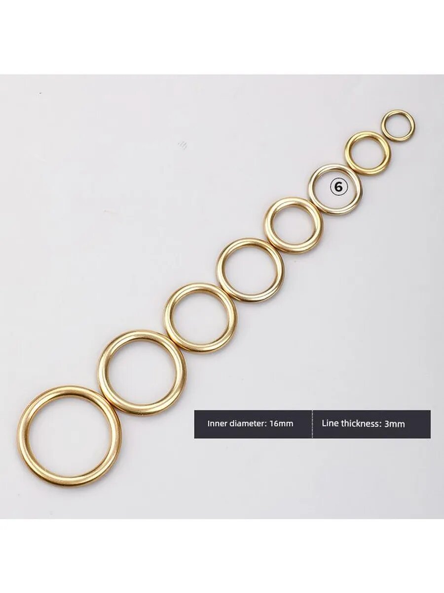 Кольцо медное 16мм, толщина 3мм, цельное, без шва