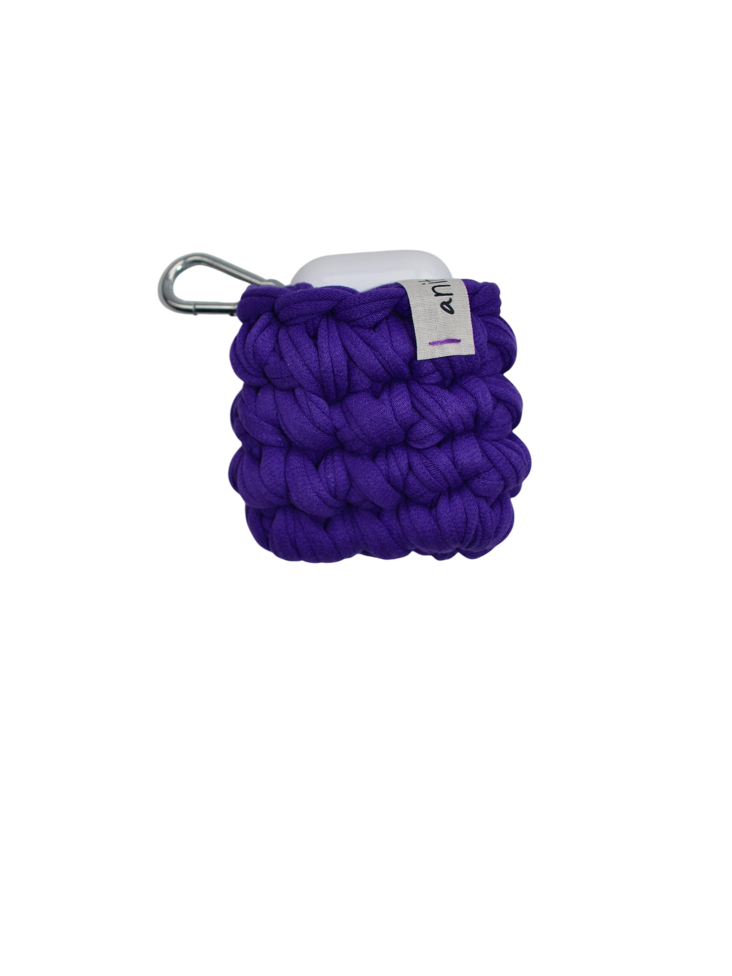 Чехол для наушников, anitochka.shop, с карабином, ручная работа, 7×7 см, фиолетовый