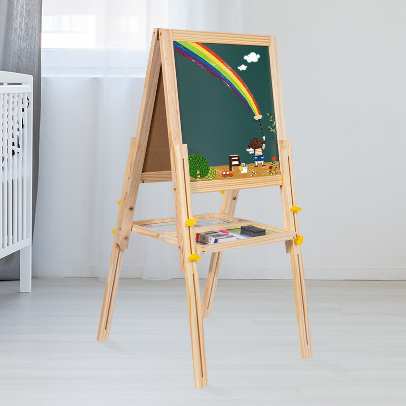 Детская магнитная двусторонняя доска для рисования, домашняя черная доска с подставкой, стираемая доска для письма, доска для рисования в детском саду