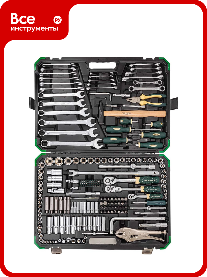 Набор инструментов Rockforce 202 + 2 предмета 1/4, 3/8, 1/2 RF-42022+2(63205)