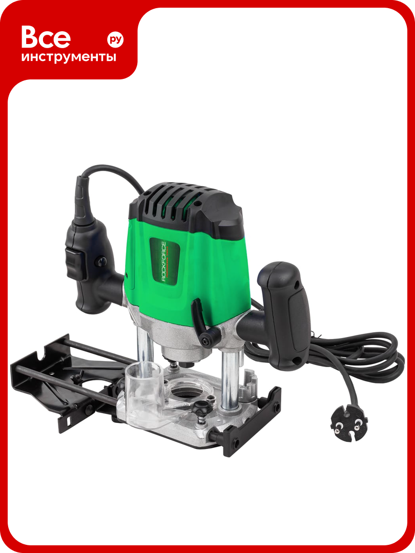 Фрезер ручной Rockforce 1250Вт, 12000-30000 об/мин, ход фрезы 54мм, цанги 6,8мм RF-9502(60753)