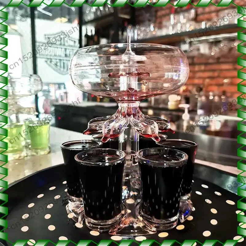 -BOFF Диспенсер для напитков для вечеринок с набором 6-стреловых стаканов - Акриловый бесконтактный дозатор для спиртных напитков для коктейлей Cider