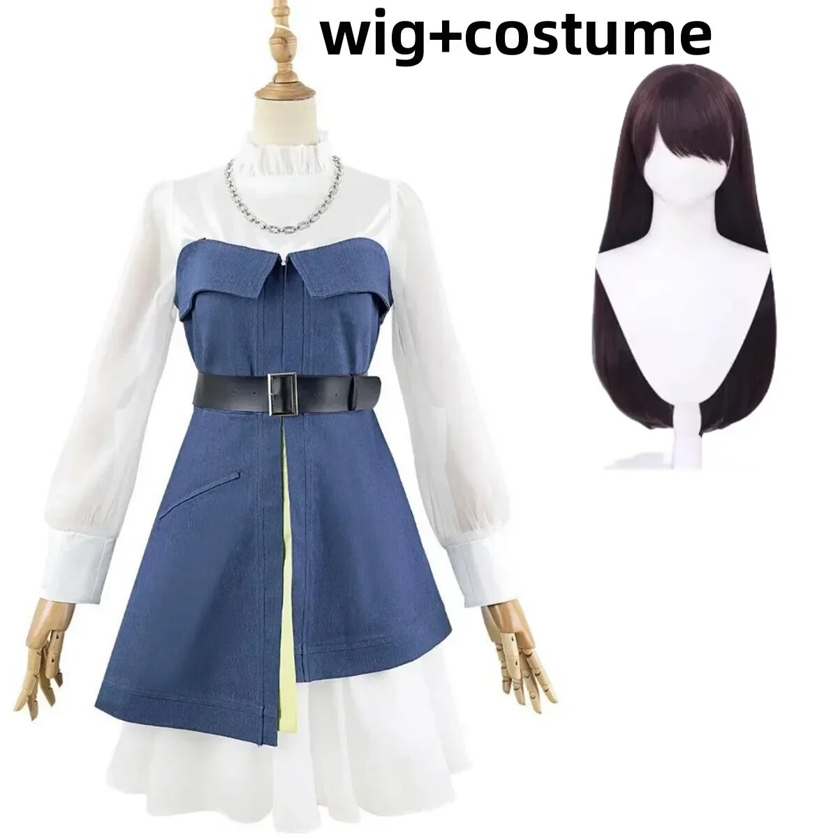 Косплей Таки Шина, костюм + wig, темно-синий, M