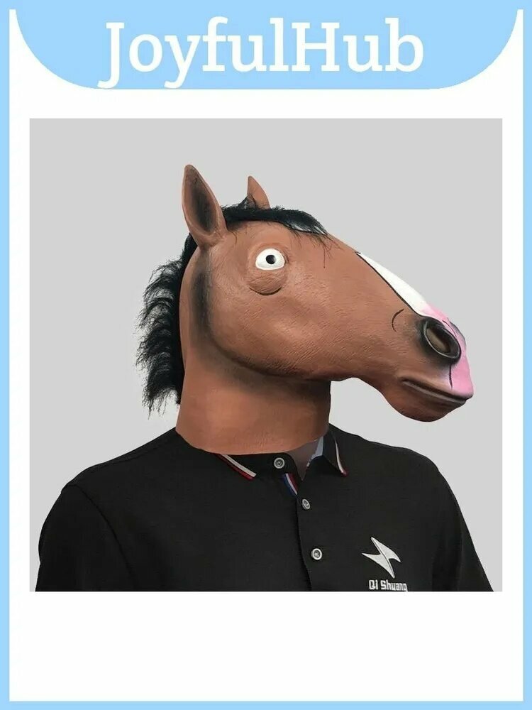 Маска для костюма bojack голова лошади, черный