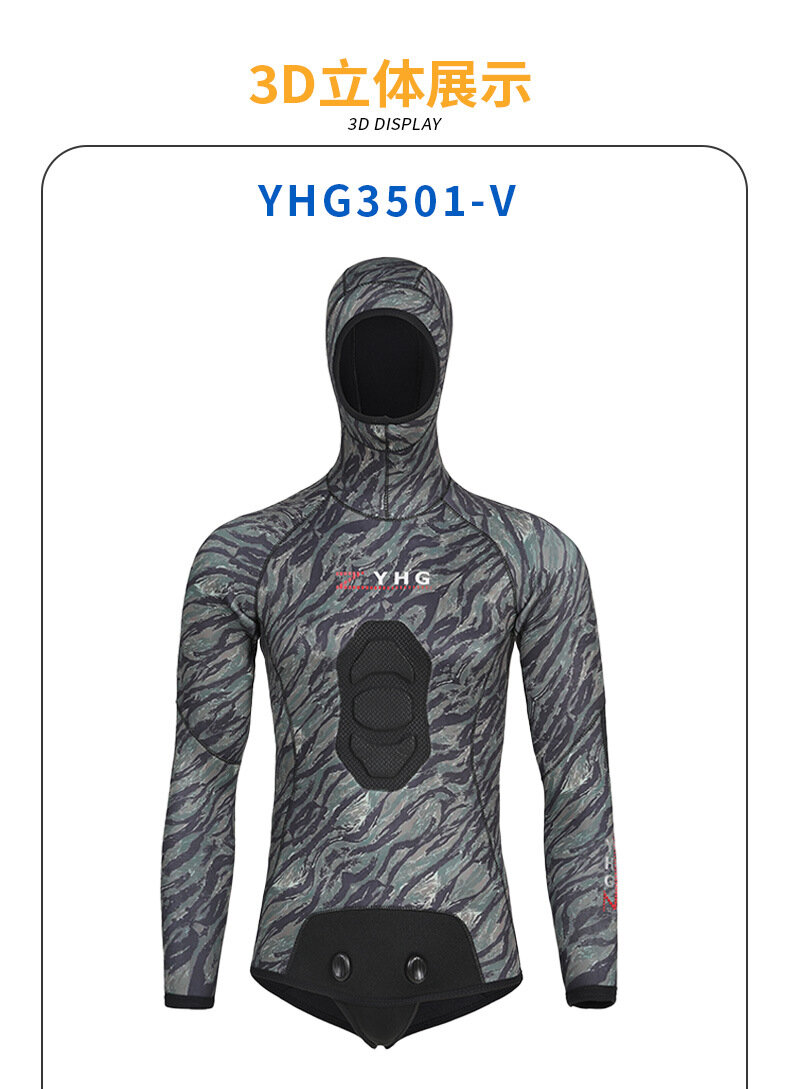 [2025] Утолщенный охотничий костюм толщиной 5 мм для мужчин, гидрокостюм с длинными рукавами и брюками, женский камуфляжный костюм для серфинга, утепленный зимний гидрокостюм для плавания.