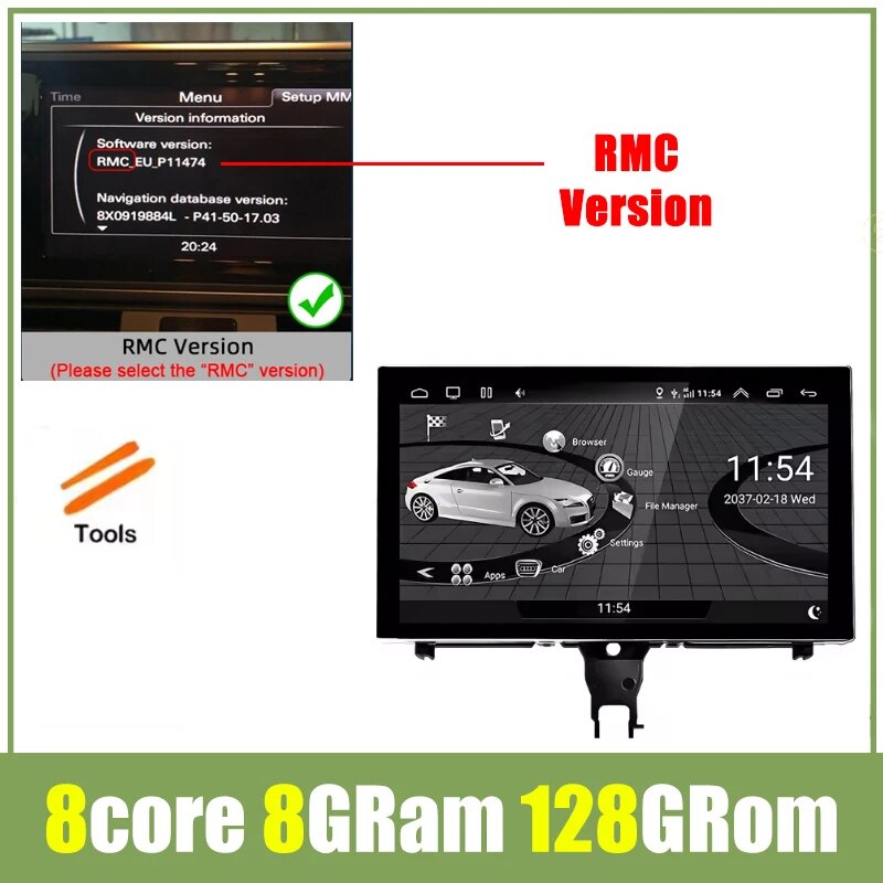 9-дюймовый для Audi A6 C7 A7 2012-2018 плеер автомобильный радиоприемник Android 15 RMC 8G 128G