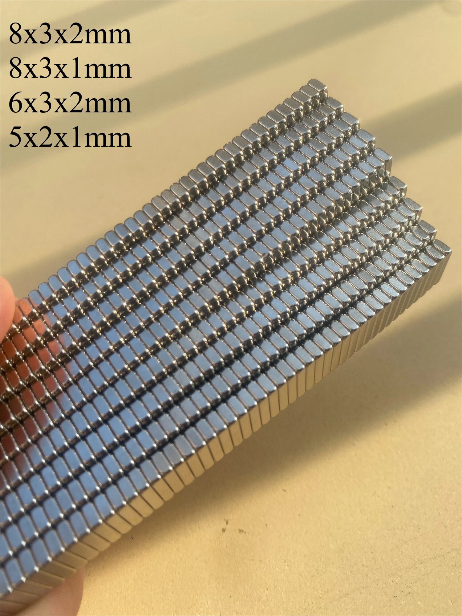 Неодимовые магниты N52 8x3x2 8x3x1 6x3x2 5x2x1 50pcs, 5x2x1mm n35