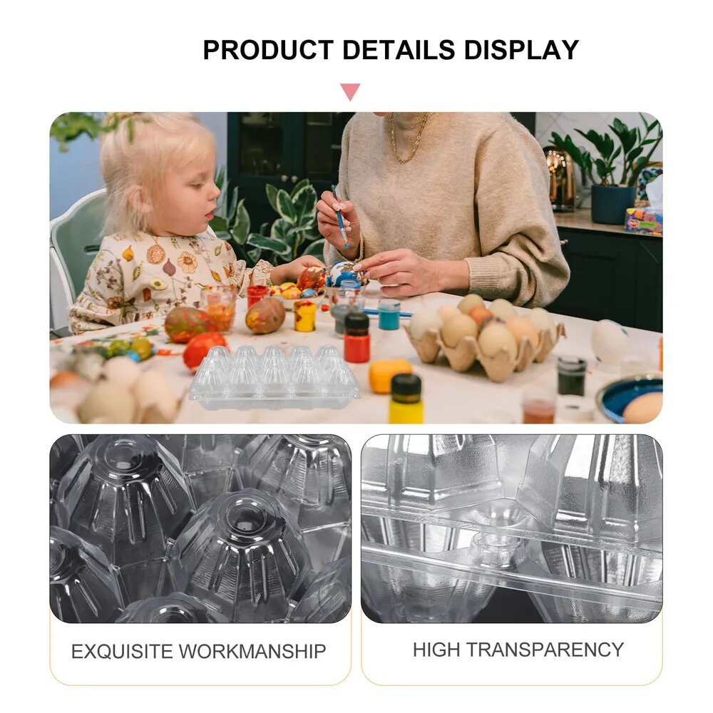 Пластиковый прозрачный контейнер для хранения яиц из пэт, одноразовый, для упаковки, комплект из 10 штук