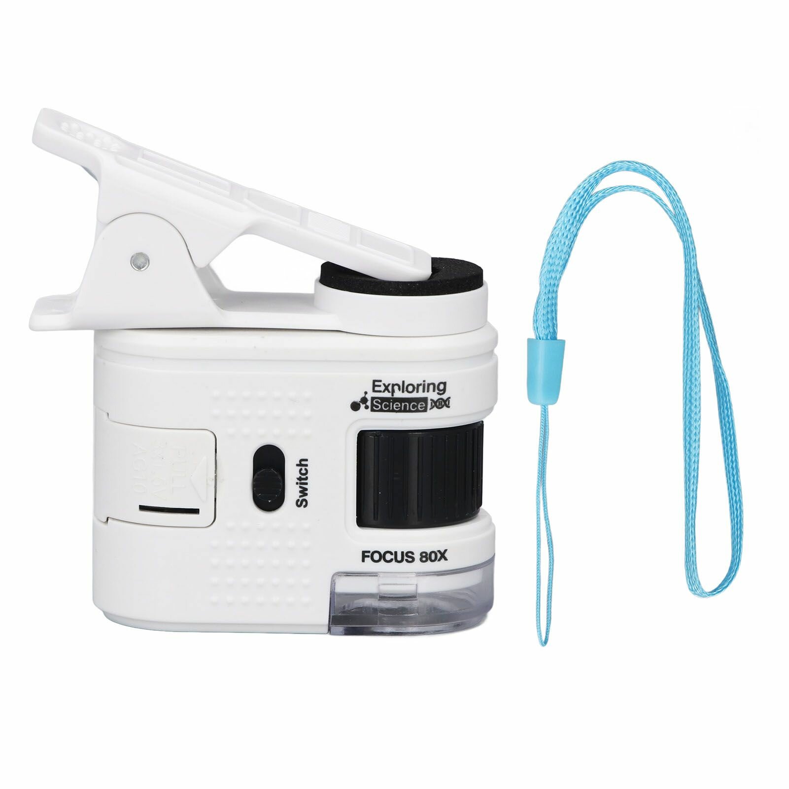 Карманный микроскоп с высоким увеличением, ручной микроскоп с зажимом для телефона для научного образования и исследований на открытом воздухе