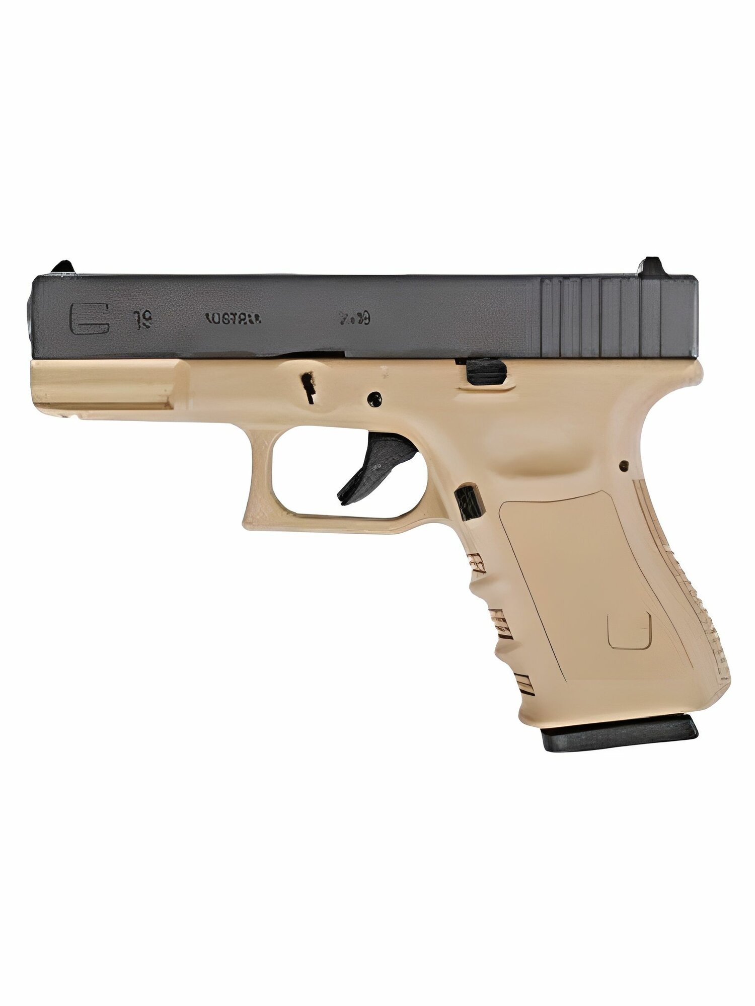 Пистолет пневм. WE GLOCK-19 gen3, металл слайд TAN