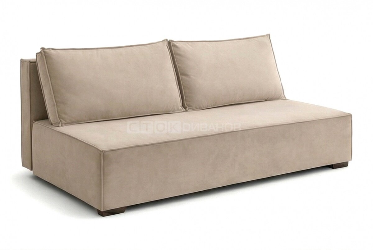 Диван Сток Диванов Лофт-мини, бежевый велюр, 203 см, механизм еврокнижка