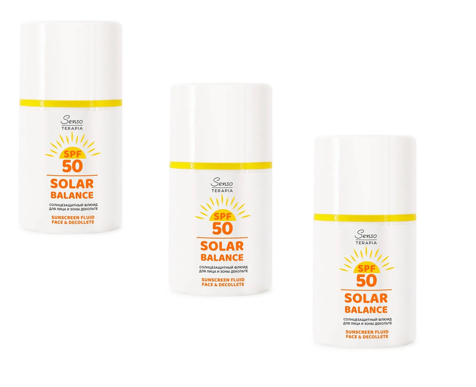 Солнцезащитный флюид SensoTerapia «Solar Balance» для лица и зоны декольте, 50мл 3шт