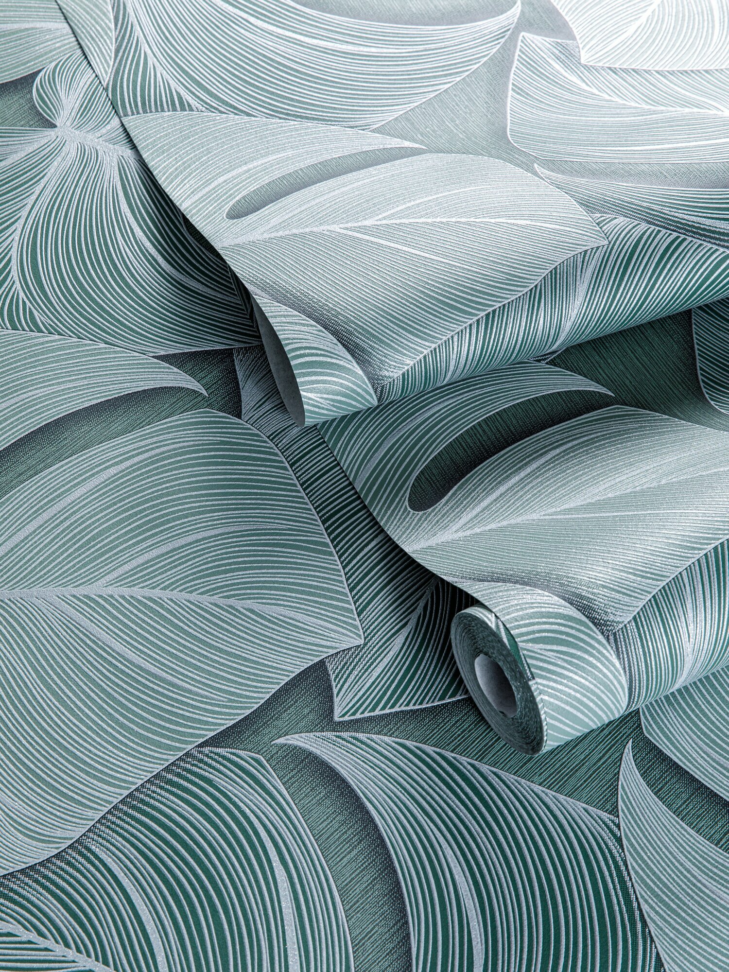 Обои Wallberry "Грейс" 1.06x10.05м, флизелиновая основа, виниловое покрытие, 3D эффект, зеленые