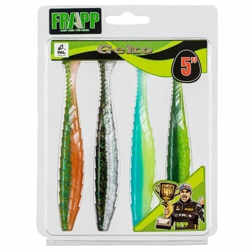 Силиконовая приманка Frapp Geko 5 13см. 4шт. вес: 13гр. #mix5 (#24, #25, #PAL03, #PAL11)