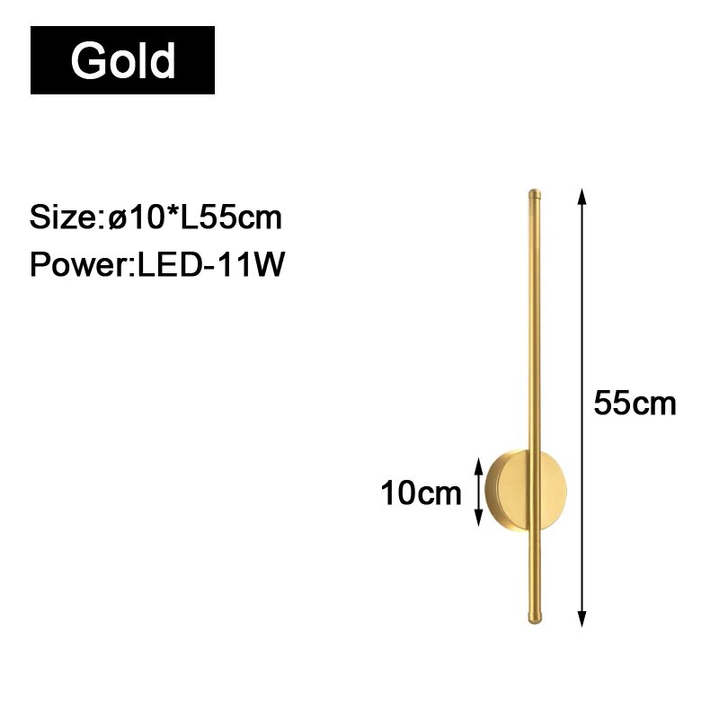 LED настенные светильники MANGDAL черный золото Warm White, Gold 550mm, With US Plug