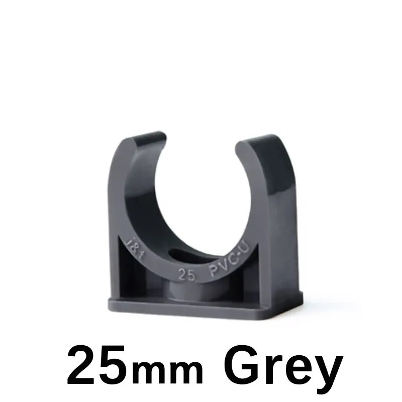 Хомут для труб ПВХ U-образный белый/серый 20/25/32/40 мм 20Pcs, 25mm(Grey)
