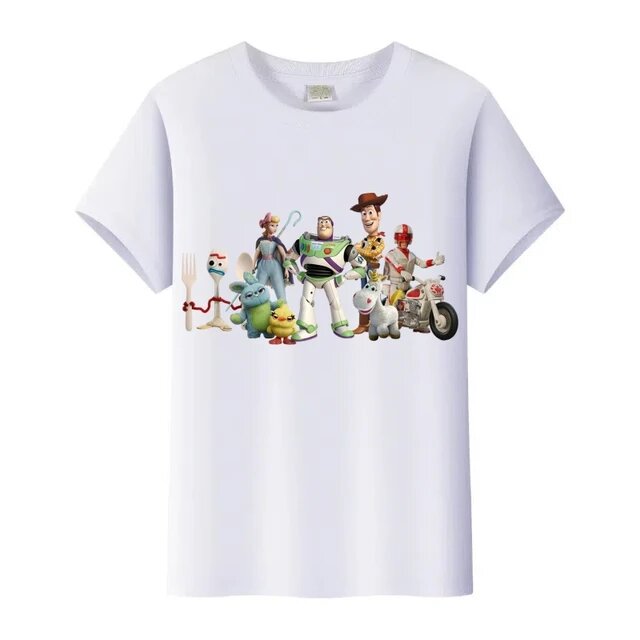 Милая детская футболка с рисунком из мультфильма «История игрушек» от Disney, женская футболка с коротким рукавом, мужская футболка, семейная футболка для девочек, женская футболка.
