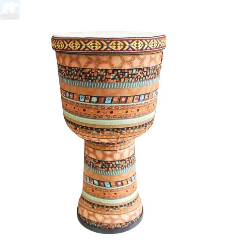 Барабан джембе-22.5cm, музыкальный этнический инструмент, "Светлый" 22.5*22.5*42 см, ручная работаH