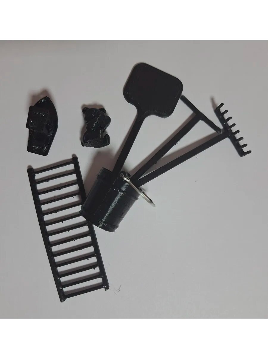 Набор миниатюр - 7 шт, для ватной игрушки, домика