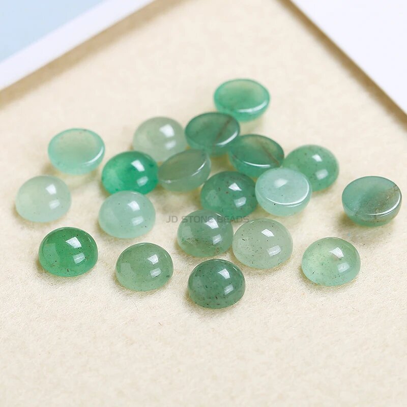 Кабошоны из натурального камня, смешанные цвета, 20 шт Изумрудный, 6mm, Green Aventurine