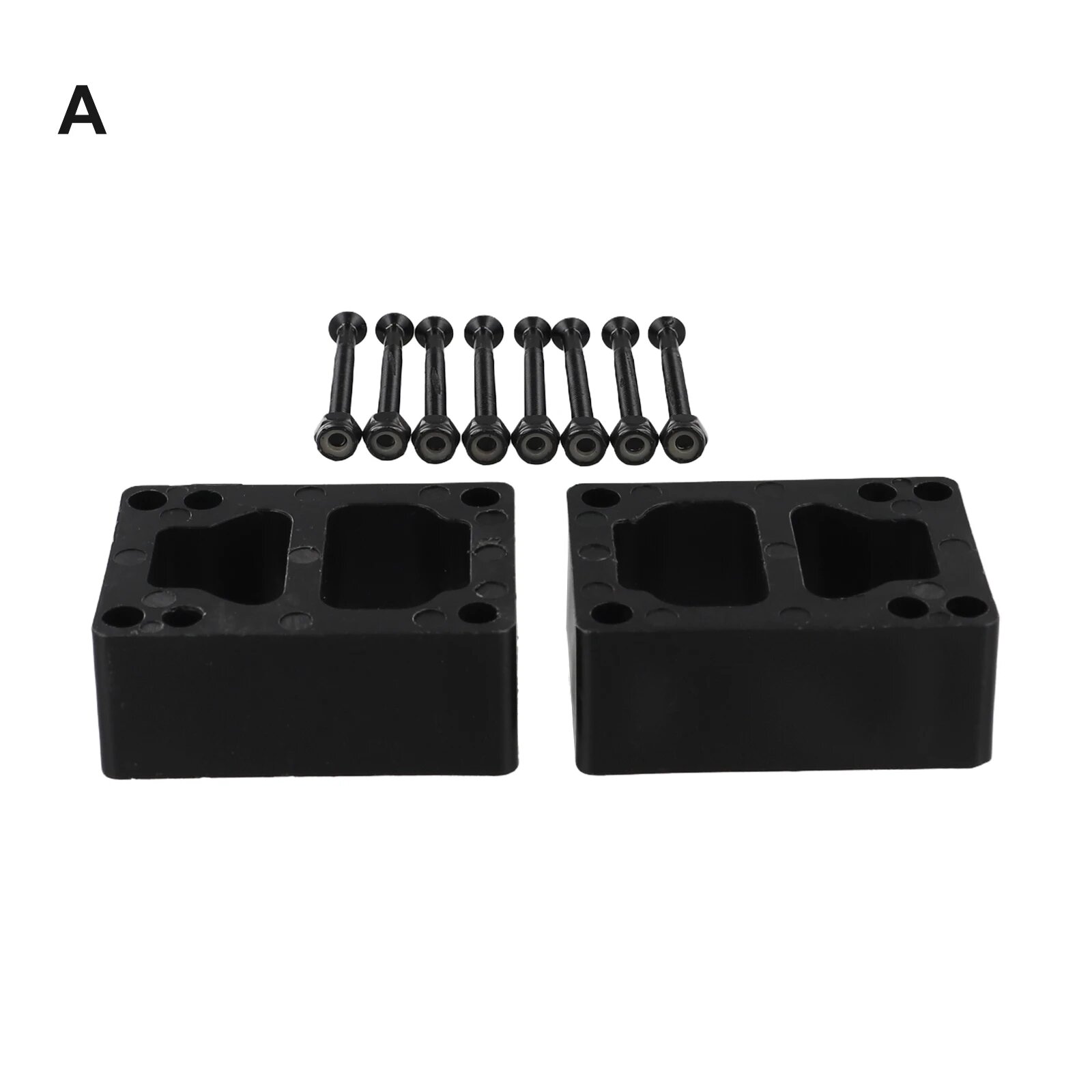 Прокладки для скейтборда и лонгборда черные 30 мм, комплект из 8 винтов и 2 прокладок