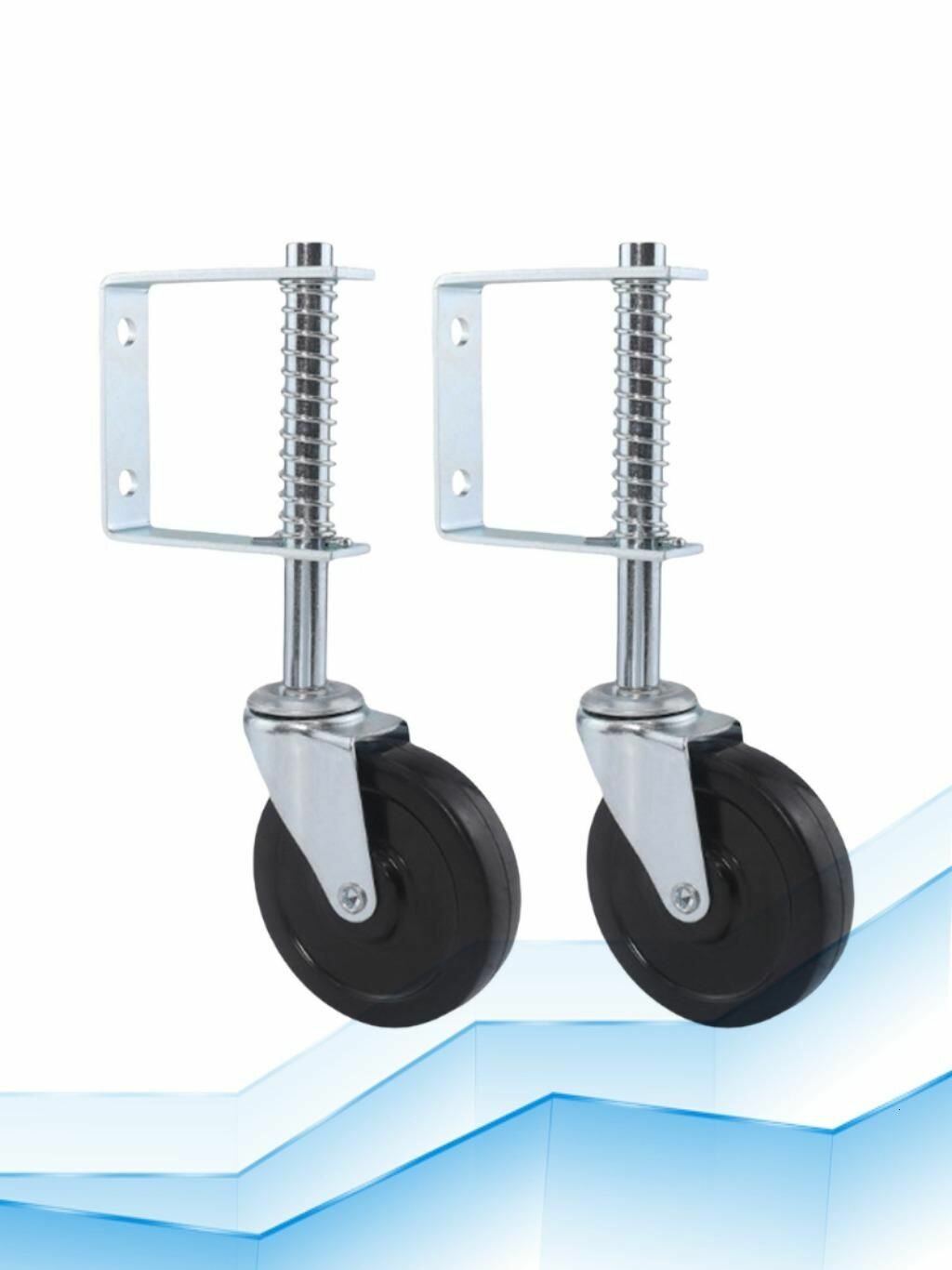 Колесо воротное с пружинным механизмом, 100 мм, 2 шт.