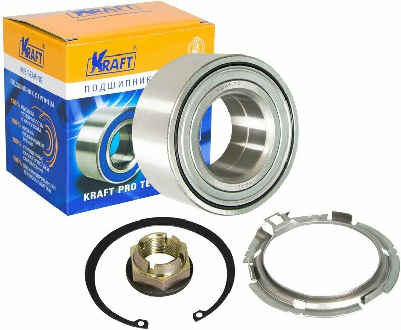 Комплект подшипника ступицы передней KRAFT KT 100852 Renault Logan, Sandero, Lada Largus ABS+