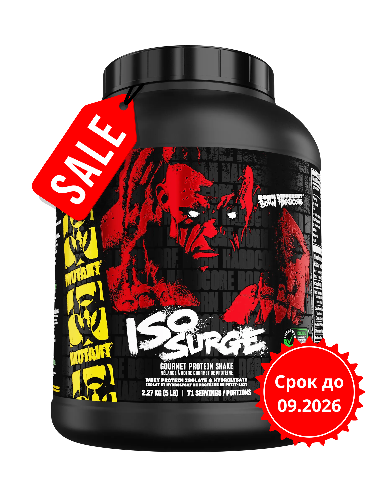 Изолят сывороточного протеина Мутант Изо Сёрдж 5 фунтов Мятный с Шоколадной крошкой / Mutant Iso Surge 5 lb Mint Chocolate Chip срок 09.2026