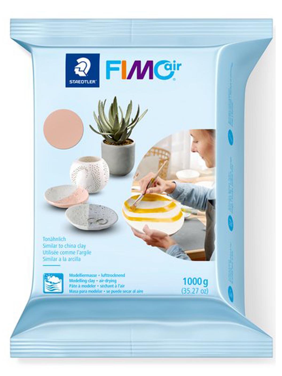 Полимерная глина самозастывающая Fimo Air Basic 8101-43 бежевый (pale pink) 1000 г, цена за 1 шт.